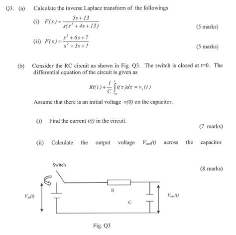 Solved Q A Calculate The Inverse Laplace Transform Of The Chegg