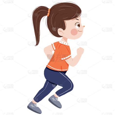 手绘 跑步运动儿童人物插画7