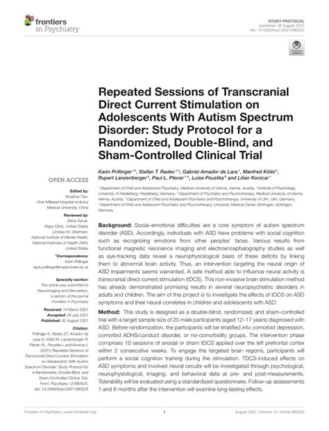 Download Pdf Repeated Sessions Of Transcranial Direct Current Stimulation On Adolescents With