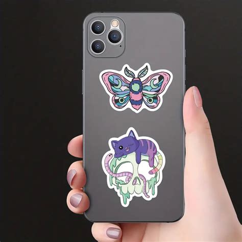 Cute Gothic Stickers Cool Colorful Gothetic Witch Stickers Temu