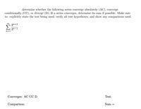 Answered Determine Whether The Following Series Converge Absolutely