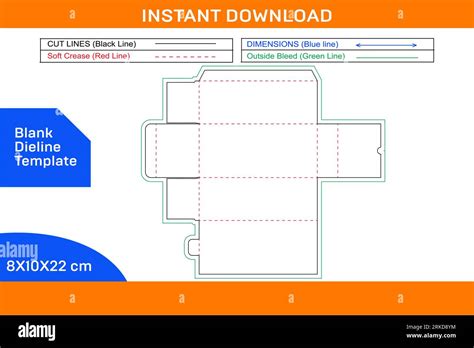 Cosmetic Packaging Box Die Line Template And 3d Render Vector File Easily Editable And