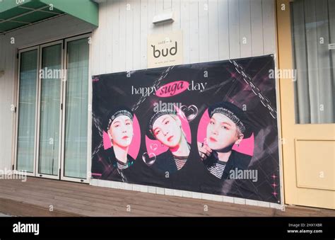 Bts Member Sugas Birthday Mar 7 2022 A Cafe Decorated To Celebrate