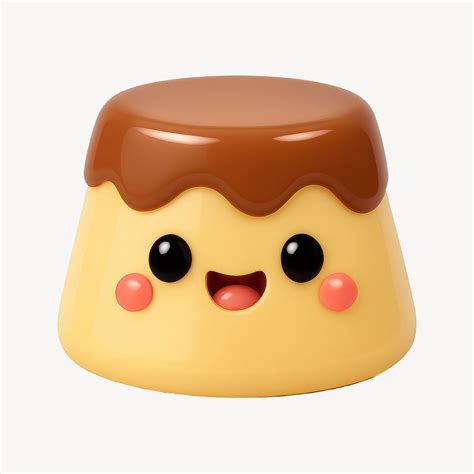Cute Pudding With Smiling Face Free Photo Illustration Rawpixel