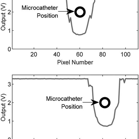 Sensor Output From One Linear Optical Array With Microcatheter Tip In