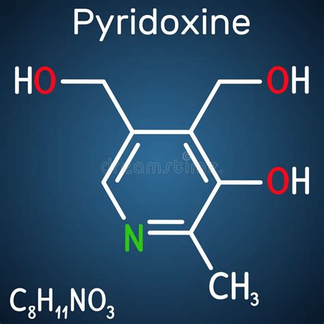 Pyridoxine Molecule It Is Form Of Vitamin B6 Structural Chemical