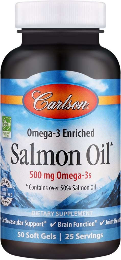 Лососевое масло, капсулы, 500 мг - Carlson Labs Salmon Oil and GLA ...
