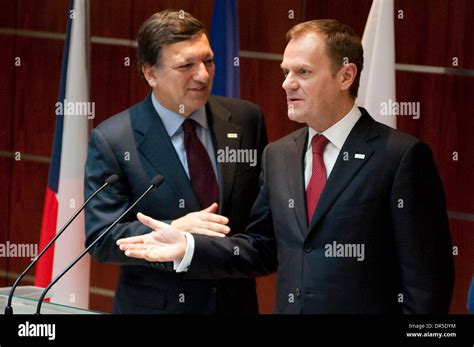 Mar 01 2009 Brussels Belgium Polish Prime Minister Donald Tusk R