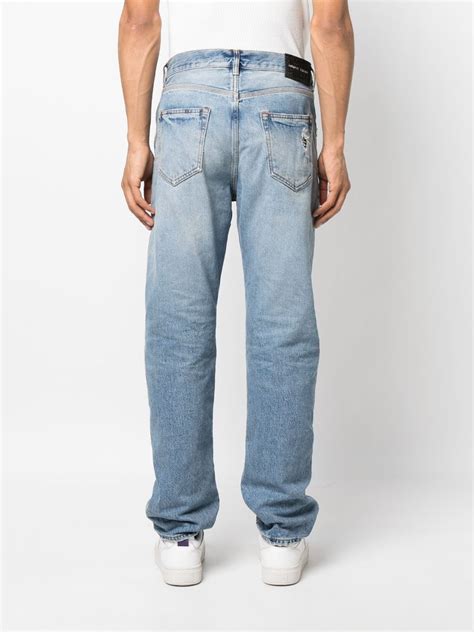 Purple Brand Ripped Straight Leg Jeans Blue Farfetch