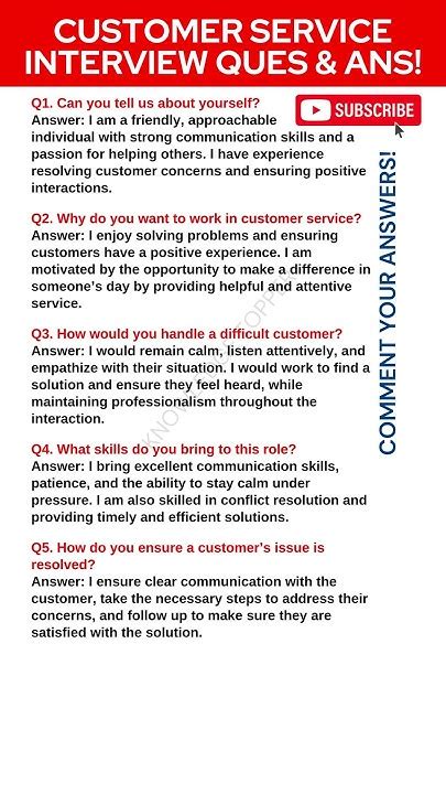 Customer Service Interview Questions And Answers Customer Support
