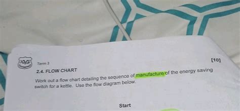 M0FG Term 3 10 24 FLOW CHART Work Out A Flow StudyX