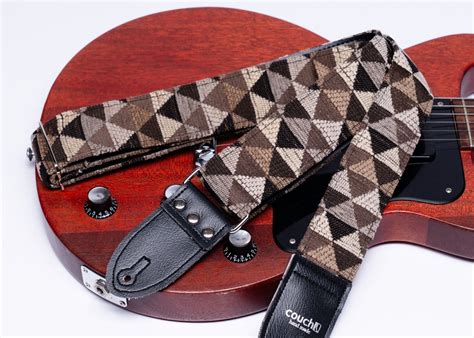 Black Triangle Pyramid Geometric Guitar Strap 2