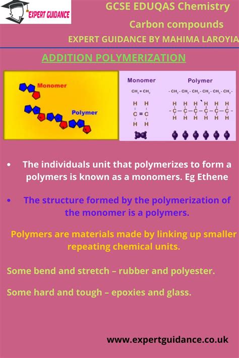 Addition Polymerization Gcse Eduqas Chemistry Carbon Compounds Complete Revision Summary