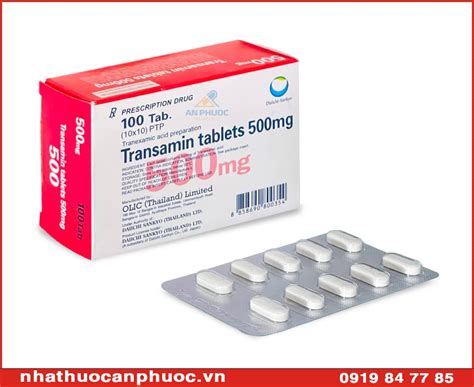 Transamin® 500mg Tranexamic Acid Hộp 100v