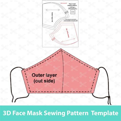 Printable Face Mask Sewing Pattern And Tutorial Face Mask With Filter
