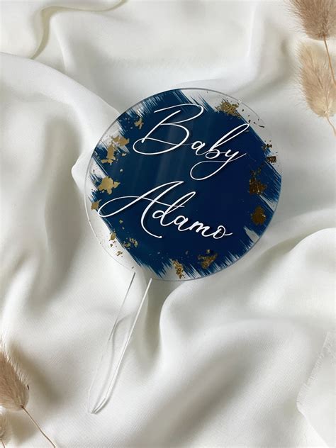 Custom Acrylic Gender Reveal Cake Topper Personalized Etsy
