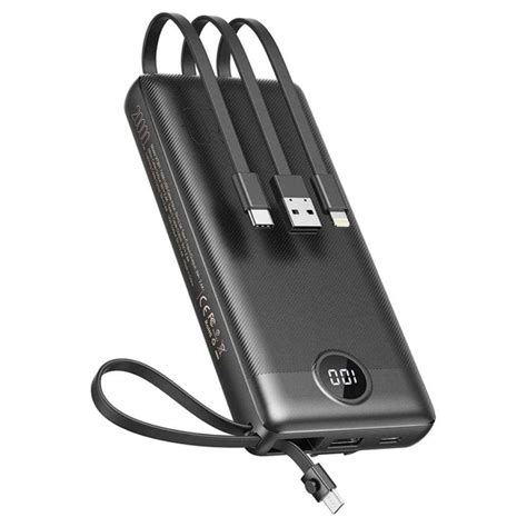 Power Bank 20000mah Portatil Turbo Carregador Universal 4 Cabos