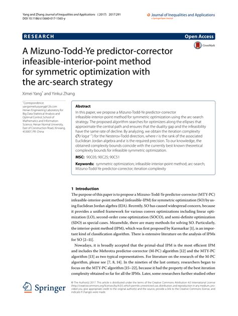 pdf a mizuno todd ye predictor corrector infeasible interior point