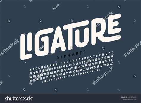 Ligature Font Uppercase Lowercase Alphabet Letters 库存矢量图（免版税）1723425676