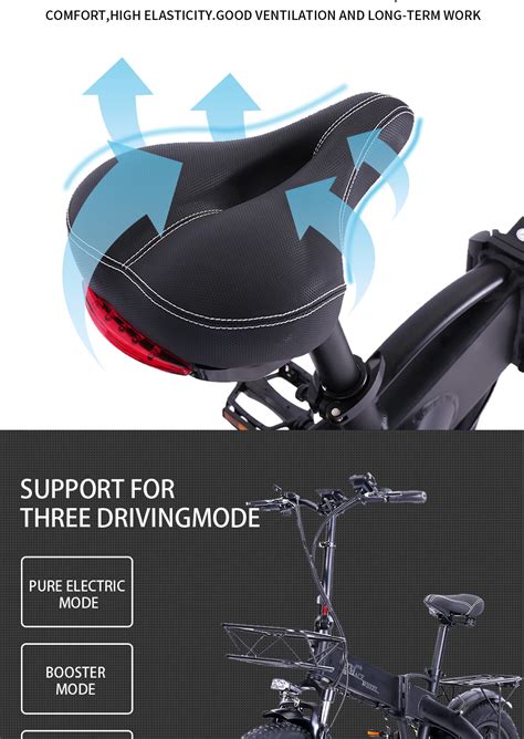 Cmacewheel Gt20 Pro Fat Tire Folding Electric Moped Bike Black