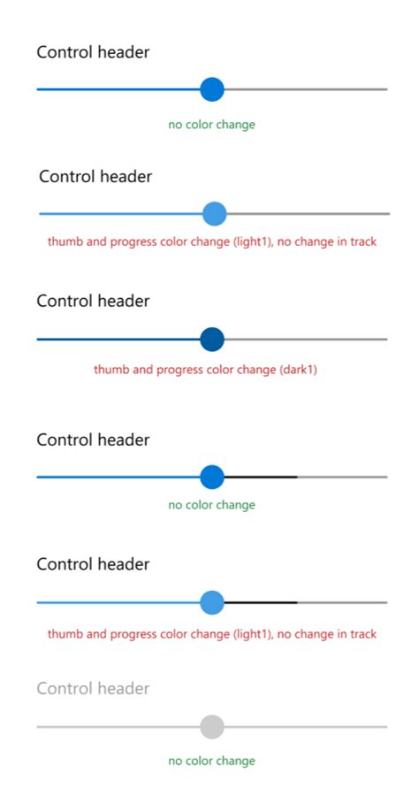 Proposal Update Slider Hover Colours To Match Similar Controls Issue Microsoft