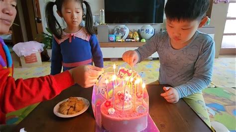 45세 생일 티니핑 케이크생일축하합니다아빠 생일티니핑하츄핑하츄핑 피규어흥남매불조심 Youtube