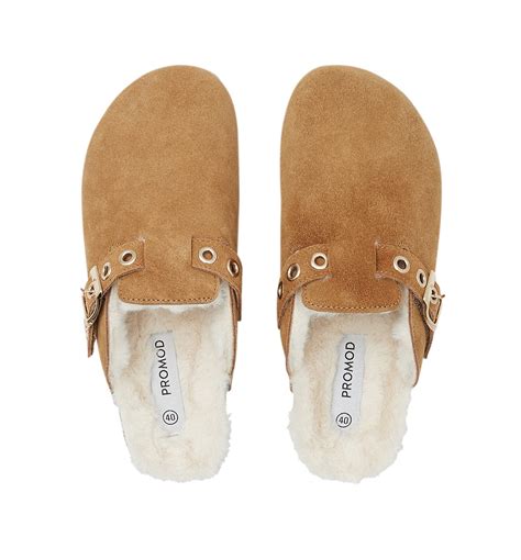 Leather Clogs Camel