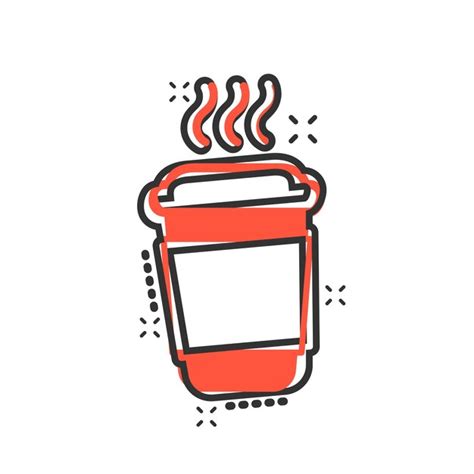 Premium Vector Coffee Tea Cup Icon In Comic Style Coffee Mug Vector