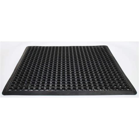 Rhino Anti Fatigue Mats B Series Black 36 In X 36 In Rubber Drain