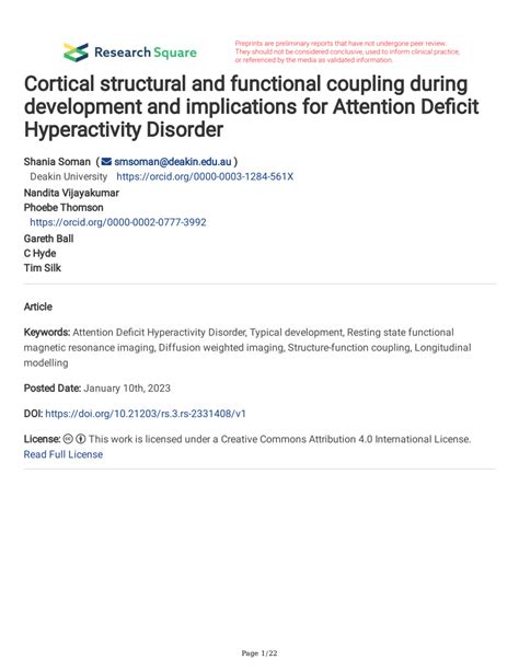 Pdf Cortical Structural And Functional Coupling During Development