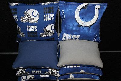 All Weather Indianapolis Colts Cornhole Bean Bags Poly Resin Filled