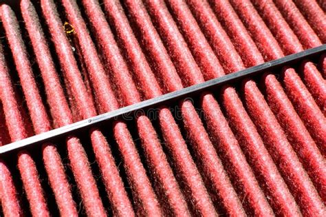 Dirty Red Engine Air Filter Close Up Stock Image Image Of Efficiency