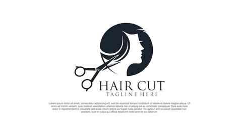 Premium Vector Hair Cut Logo Design For Women Beauty Salon With Hair