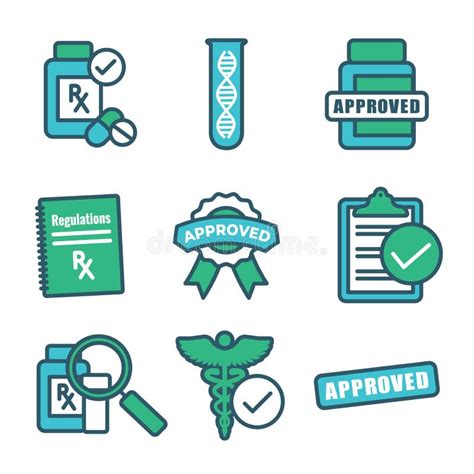Drug Testing And Safety Icon Set Vector Graphic W Rounded Edges Stock