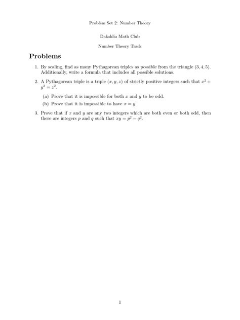 Problem Set 2 Number Theory Pdf