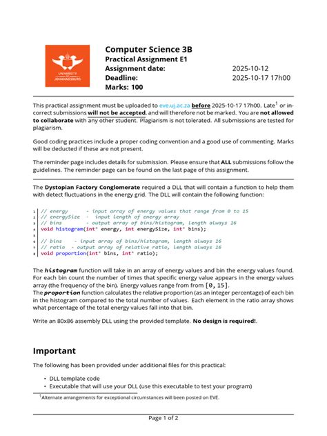 Computer Science 3b Practical Assignment E1 Pdf Integer Computer