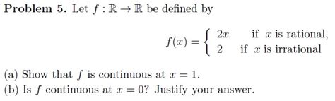 solved problem 5 let f r → r be defined by 2x if a is