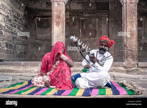 Rajasthani Folk Singers In Mehrangarh Fort Jodhpur Rajasthan India