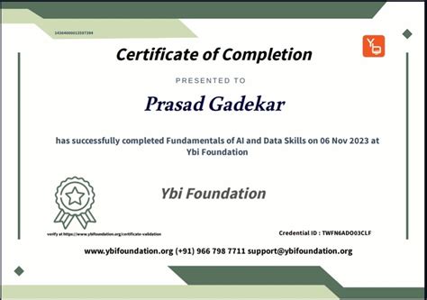 Prasad Gadekar On Linkedin Aidataskills Ybifoundation Continuouslearning