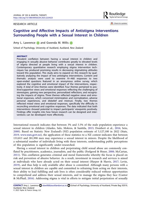 Pdf Cognitive And Affective Impacts Of Antistigma Interventions Surrounding People With A