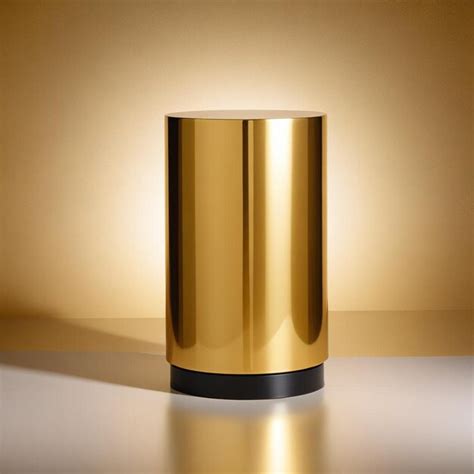 A Gold Colored Container With A Lamp Shade On It Premium Ai Generated