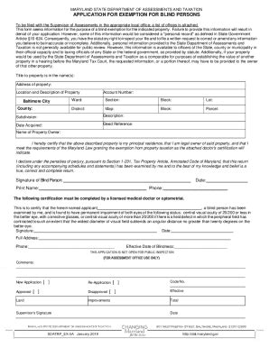 Fillable Online Dat State Md SDAT Application For Exemption For
