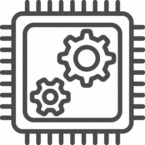 Computer Central Processing Process Machine Chip Circuit Icon