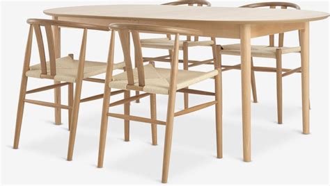 MARSTRAND L200 280 Table Oak 4 GUDERUP Chairs Oak Natural JYSK