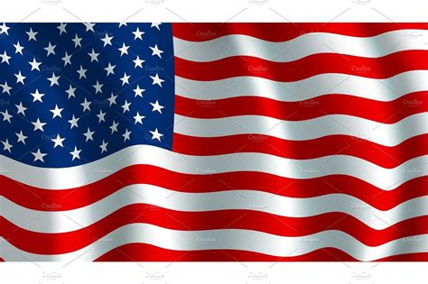 Vector Flag Of USA American National Symbol States United Country