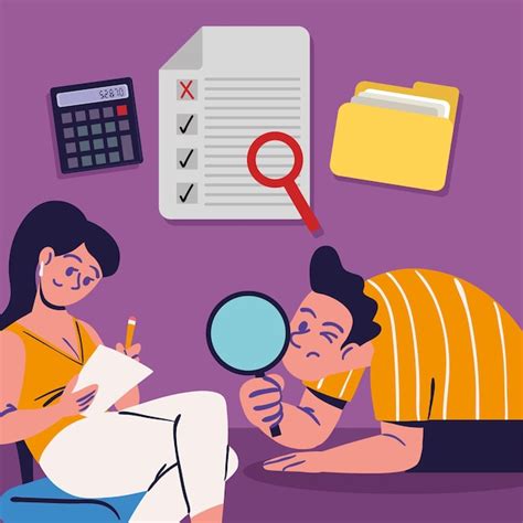 Premium Vector Businesspeople Work Accounting And Auditing