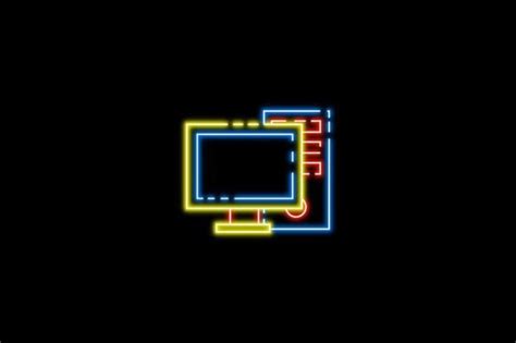 Business Icon Neon Computer Graphic By Ras · Creative Fabrica