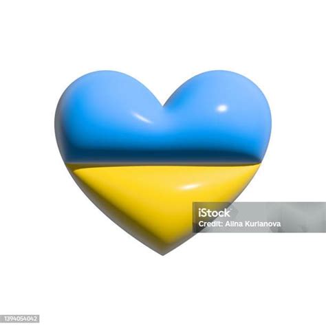 3d 심장 우크라이나어 아이콘 우크라이나 전쟁 개념 디자인을 위한 벡터 일러스트 레이 션 3차원 형태에 대한 스톡 벡터 아트 및 기타 이미지 Istock