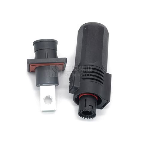 80mm Waterproof Battery Storage Connector Straight 200a Black 16mm²