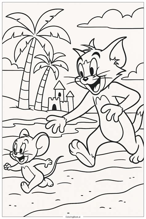 해변 색칠 페이지